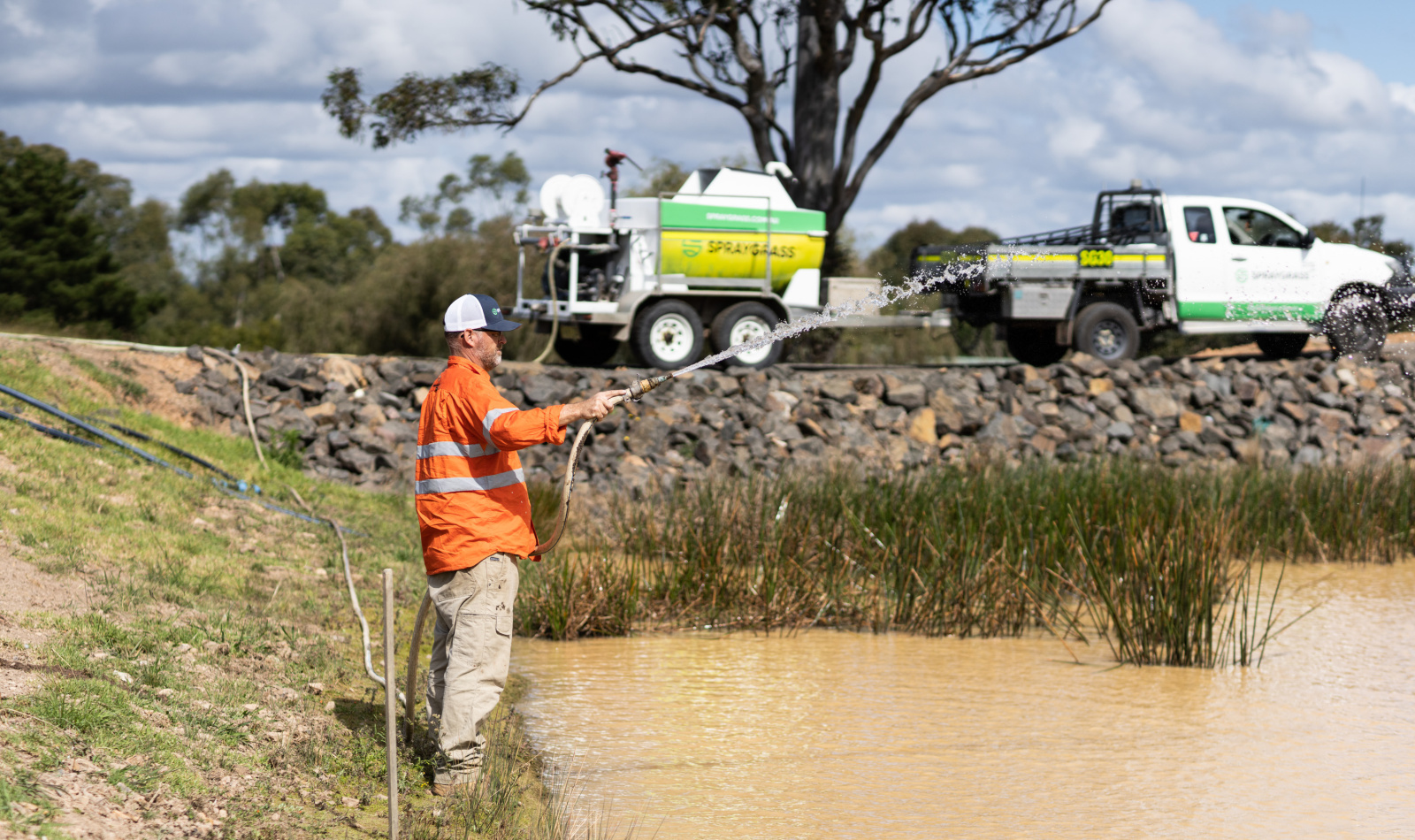 Spraygrass® | Sediment Basin Flocculation