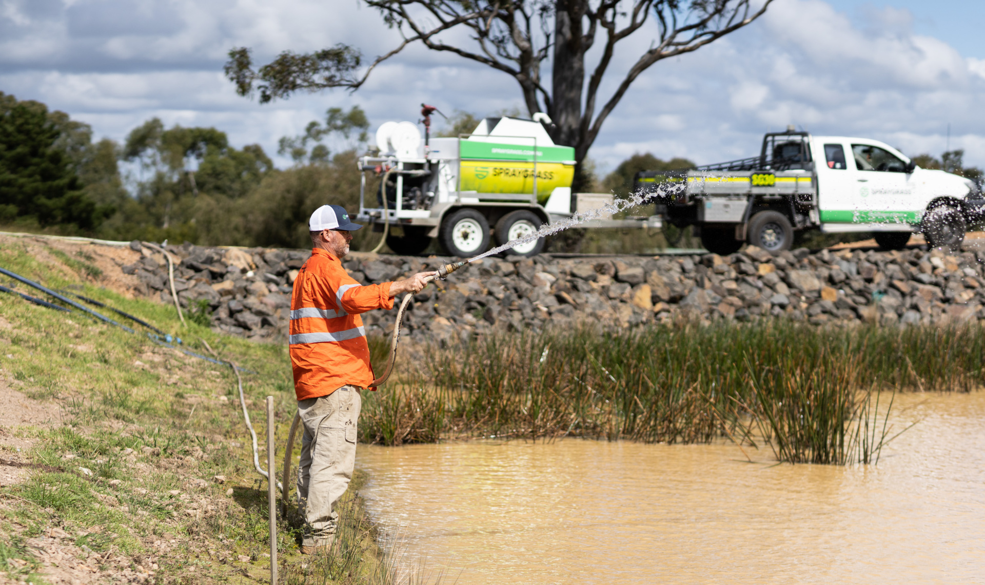Spraygrass® | Sediment Basin Flocculation